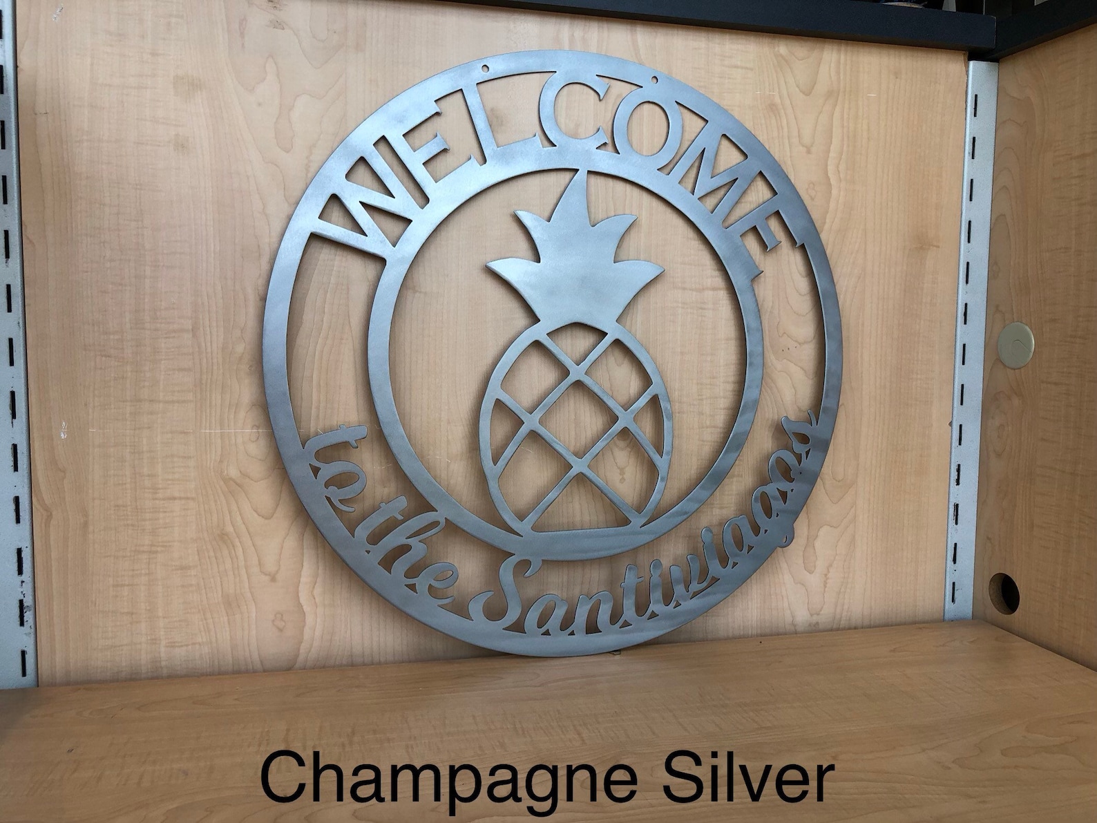 Personalized Welcome Pineapple Metal Wall Art or Door Hanger - Etsy