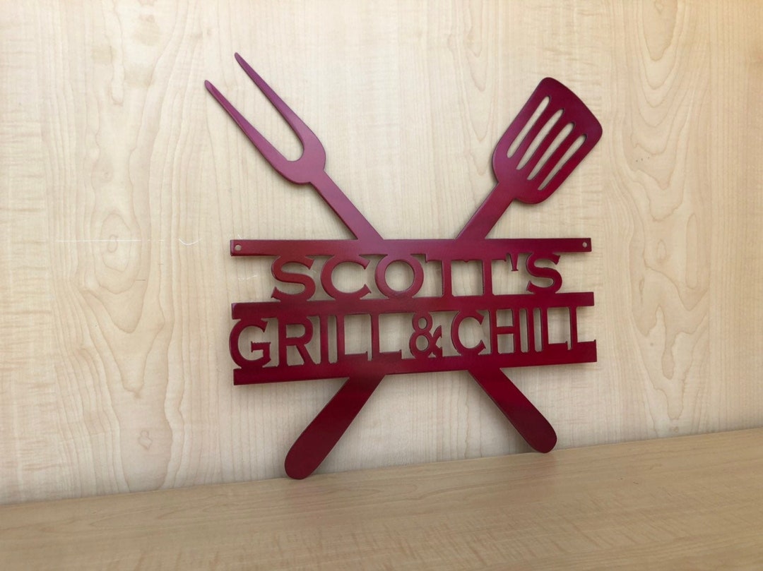 BBQ Grill Sign Metal Wall Art | Smoker and Grilling Gift | Gift for Him ...