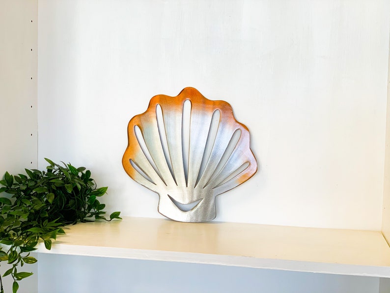 Sea Shell Metal Wall Art With Powder Coat Beach Theme Decor - Etsy