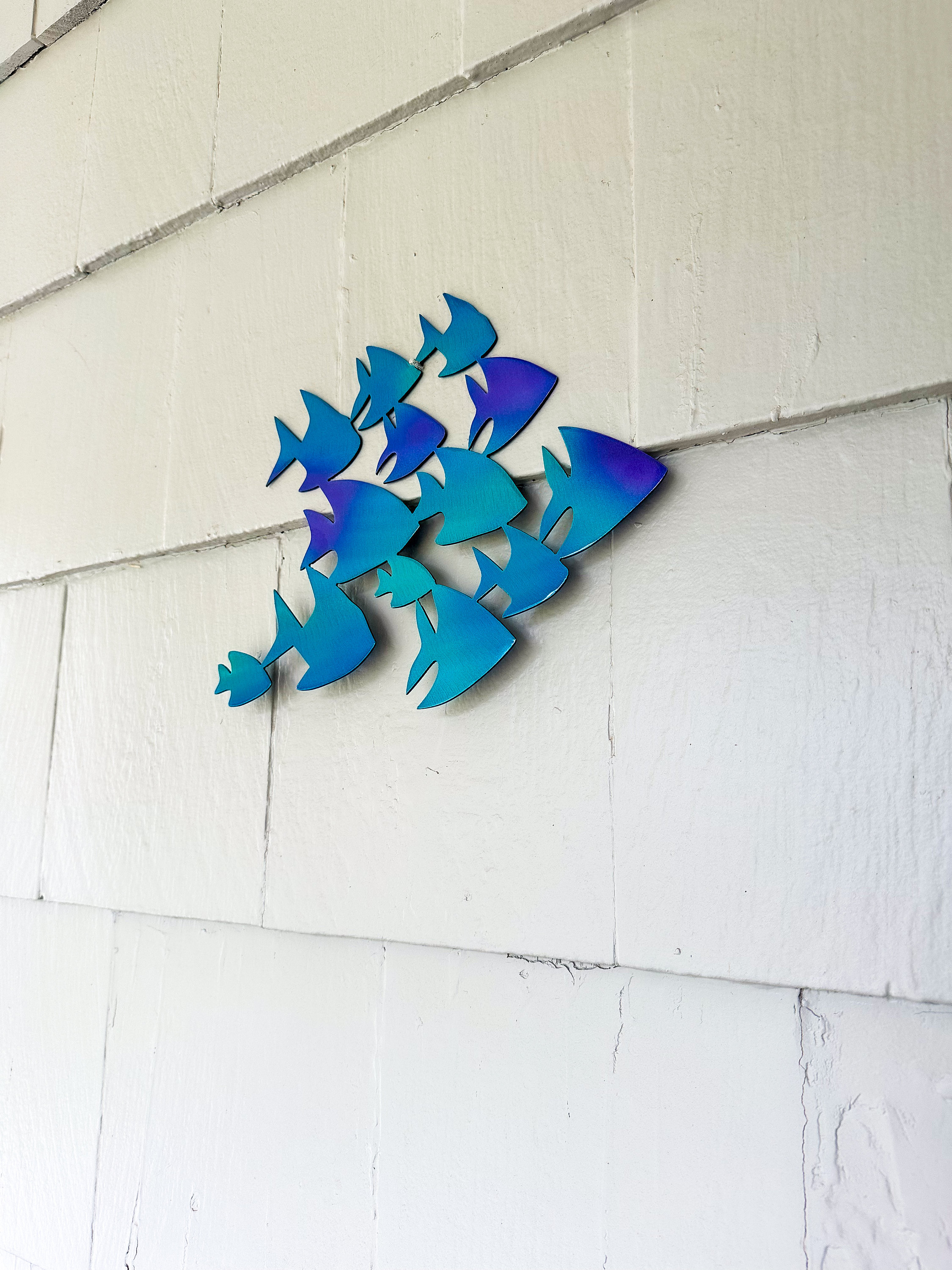Metal School of Fish Wall Art: Sparkle Finish, Beach House Decor - Etsy