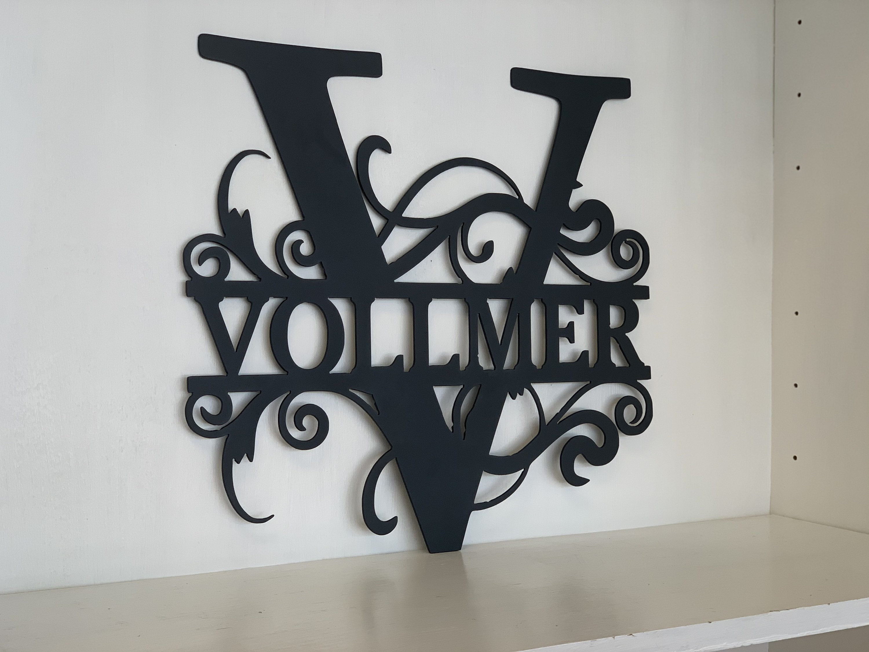 Personalized Classic Metal Monogram Initial and Last Name | Etsy