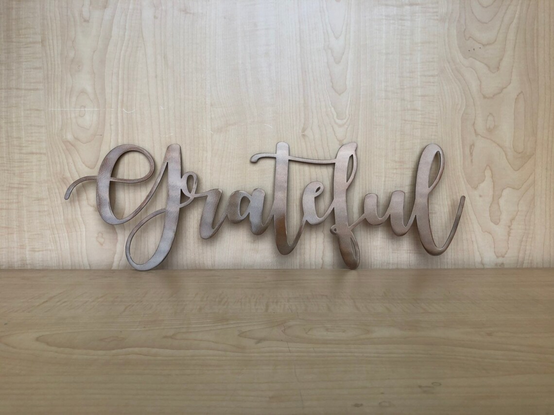 Grateful Metal Wall Art Sign With Powder Coat | Etsy