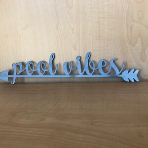 Pool Vibes Metal Wall Art Sign on Arrow With Powder Coat - Etsy