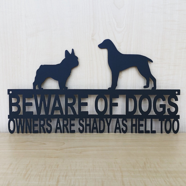 Personalized Beware of Dogs Metal Sign: Powder Coated Outdoor Decor - Etsy