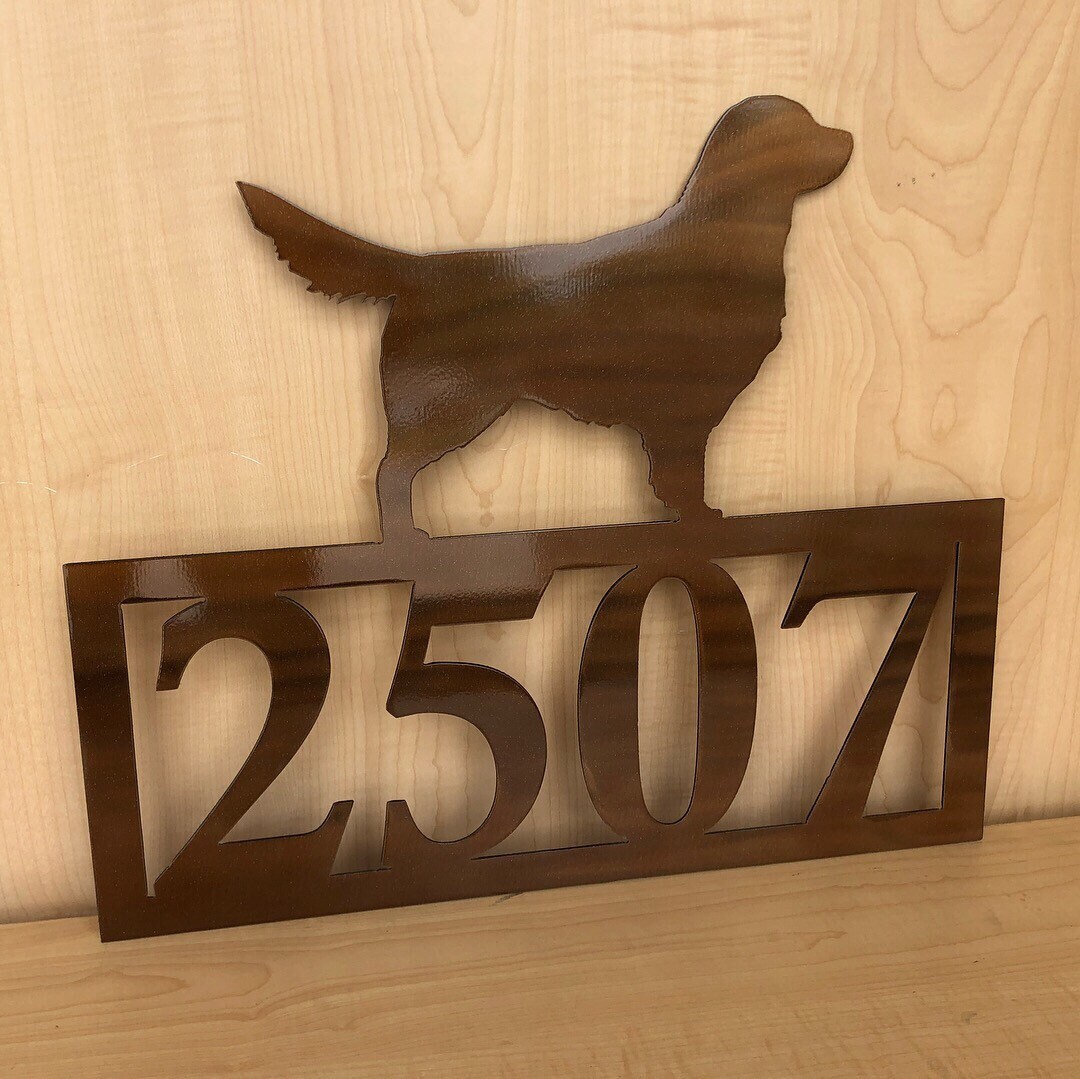 Custom Dog Silhouette Address Sign With Powder Coat Custom | Etsy