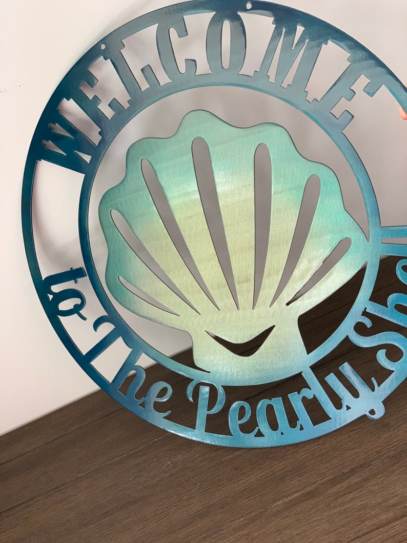 Personalized Seashell Metal Wall Art Sign Customizable - Etsy