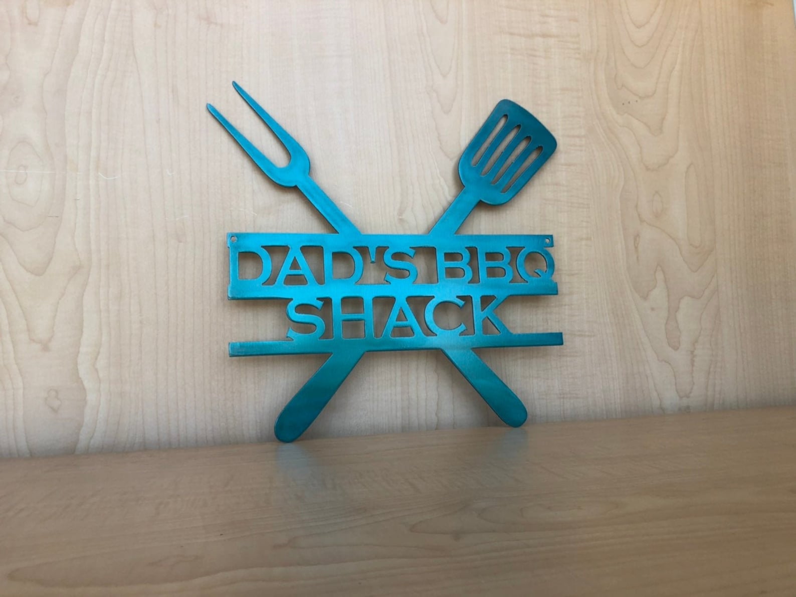 BBQ Grill Sign Metal Wall Art Smoker and Grilling Gift - Etsy