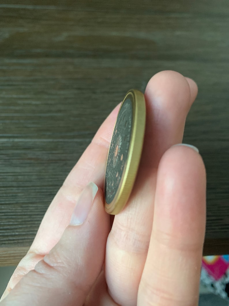 Moon Phase Engraved Brass Challenge Coin • Mystical Eye • Astrology ...