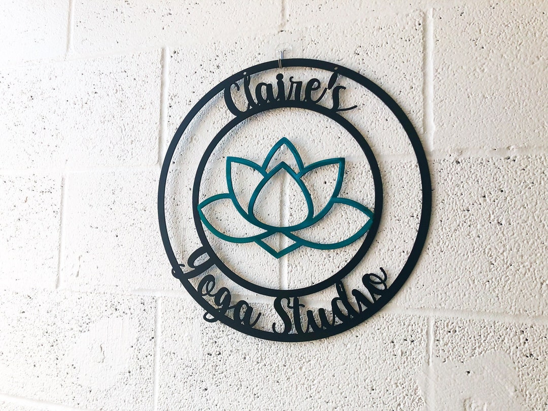 Personalized Lotus Flower Metal Sign: Powder Coated Door Hanger - Etsy