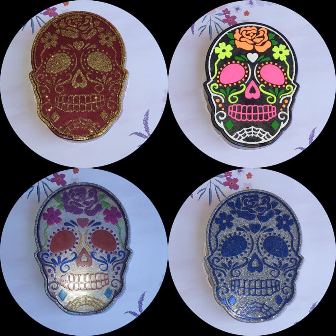 Resin Sugar Skull Trinket Box - Etsy