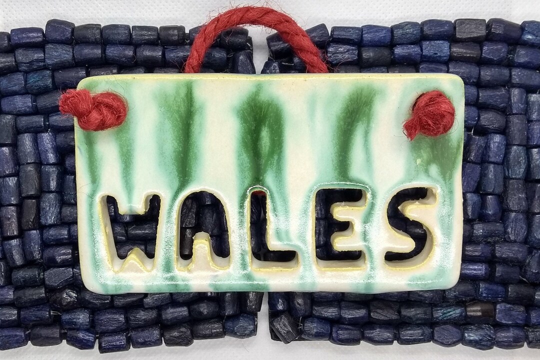 Wales Hanging Tile Sign Welsh Studio Pottery St David Day Gift Idea ...