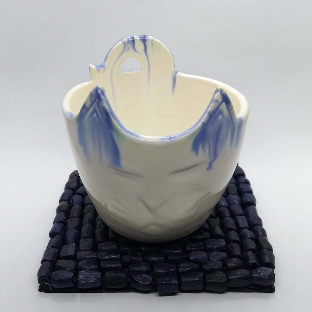 Handmade Pottery Cat Shaped Plant Pot, 9th Anniversary Gift Idea for ...