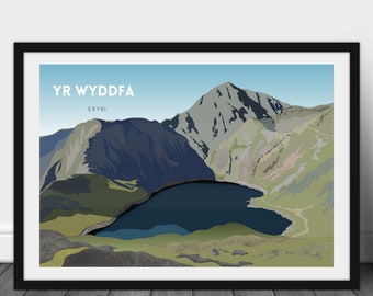 Snowdon Yr Wyddfa, Trig Point. Line Illustration. - Etsy UK
