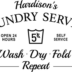 Laundry Room Decor, Service Sign, Personalized Name, Custom Wall Decal ...