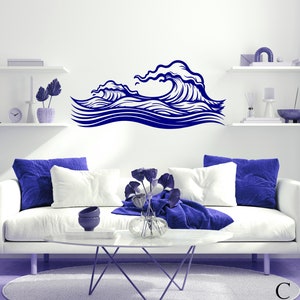 Ocean Waves Wall Art, Waves Wall Decal, Ocean Waves Wall Decor, Beachy ...