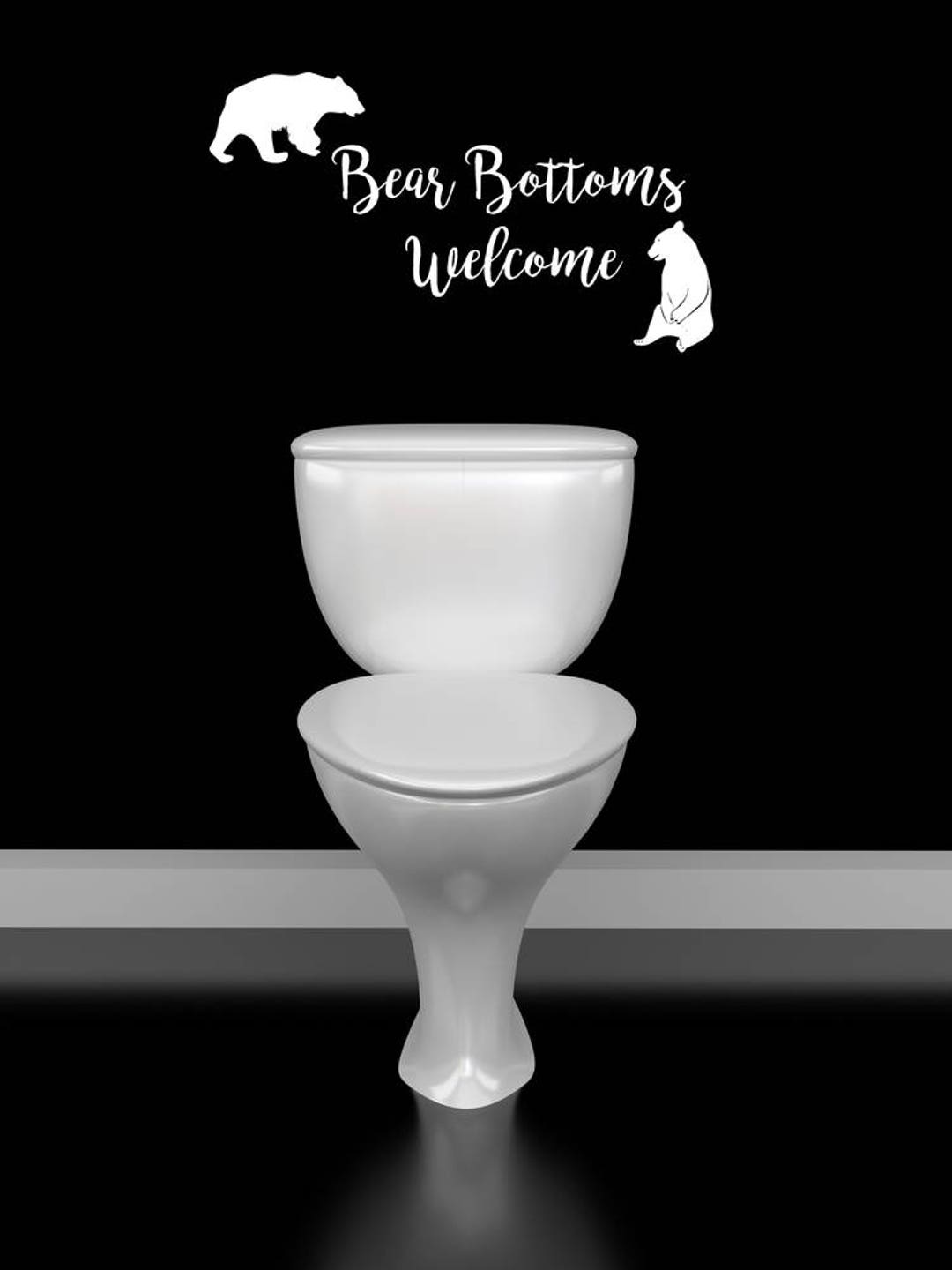 Bear Bottoms Welcome, Bathroom Wall Art, Lodge Decor, Wall Decal ...