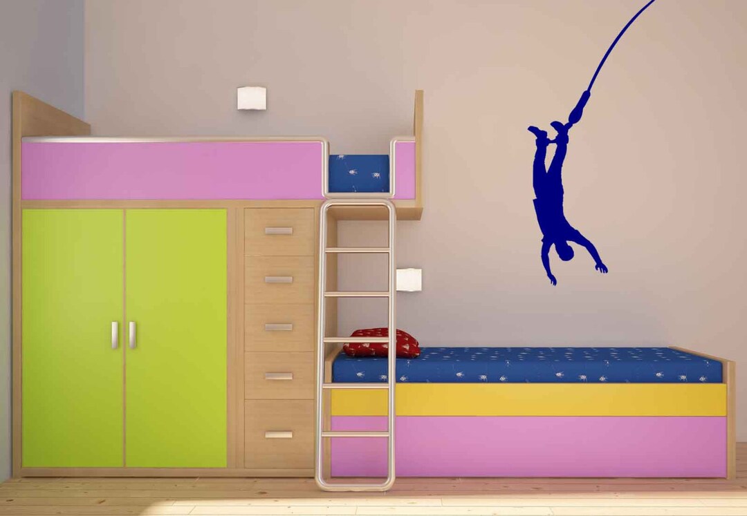 Bungee Jumper Wall Decal, Cliff Jumping Art, Home Decor, Birthday Party ...