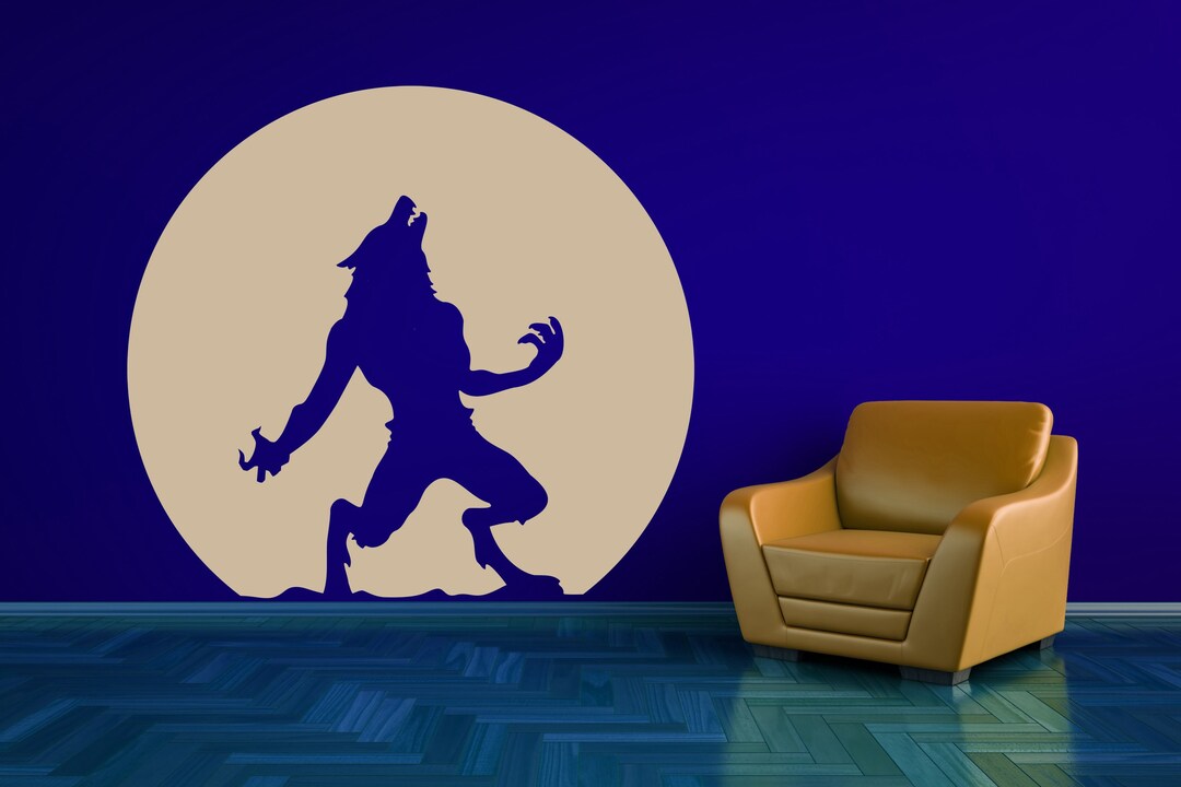 Werewolf Art, Background Wall Decal, Spooky Halloween Decor, Werewolf ...