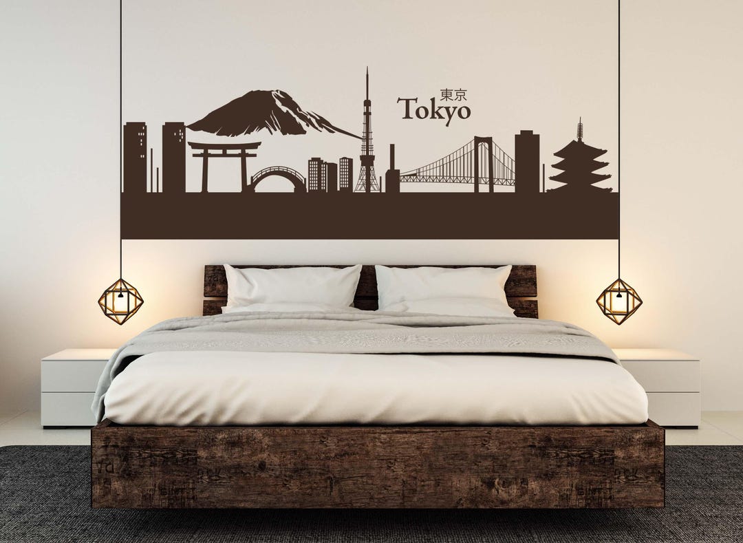 Tokyo Skyline Wall Decal, Mount Fuji Decals, Tokyo Tower Wall Art ...