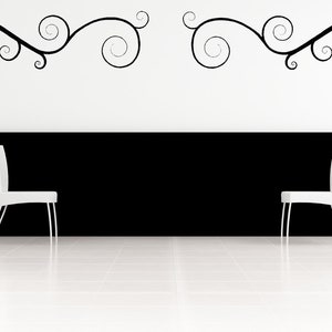 Swirls Wall Decor, Corner Wall Decals, Horizontal Wall Art, Sofa Table ...