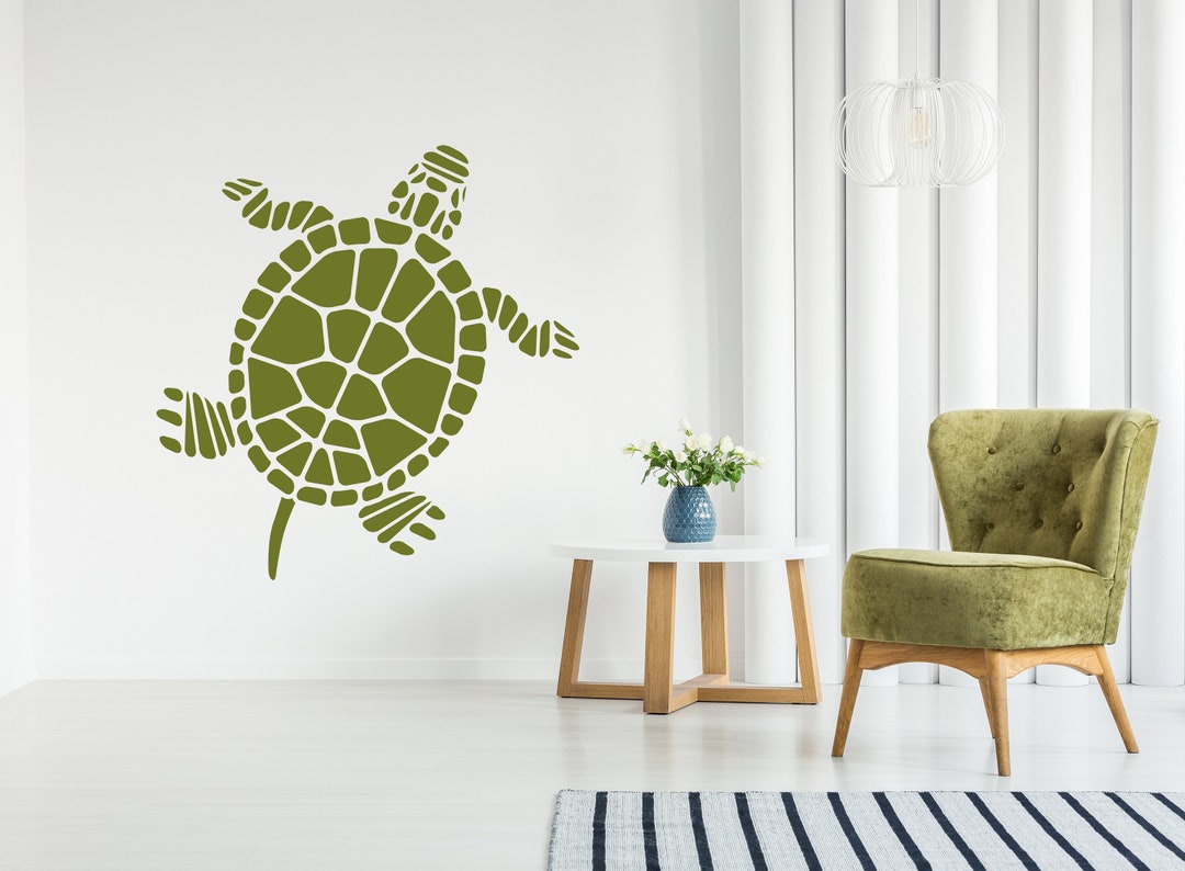 Turtle Wall Decal, Turtle Wall Art, Tortoise Decor, Hawaiian Turtle ...