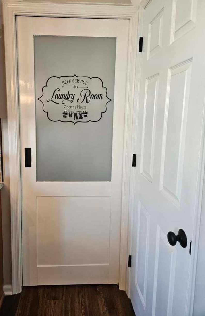 Laundry Room Decor, Clothesline Wall Decal, Self Service Sign Art ...