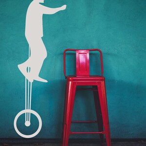 Unicycle Art, Giraffe Unicycle Wall Decal, Tall Unicyclist Silhouette ...