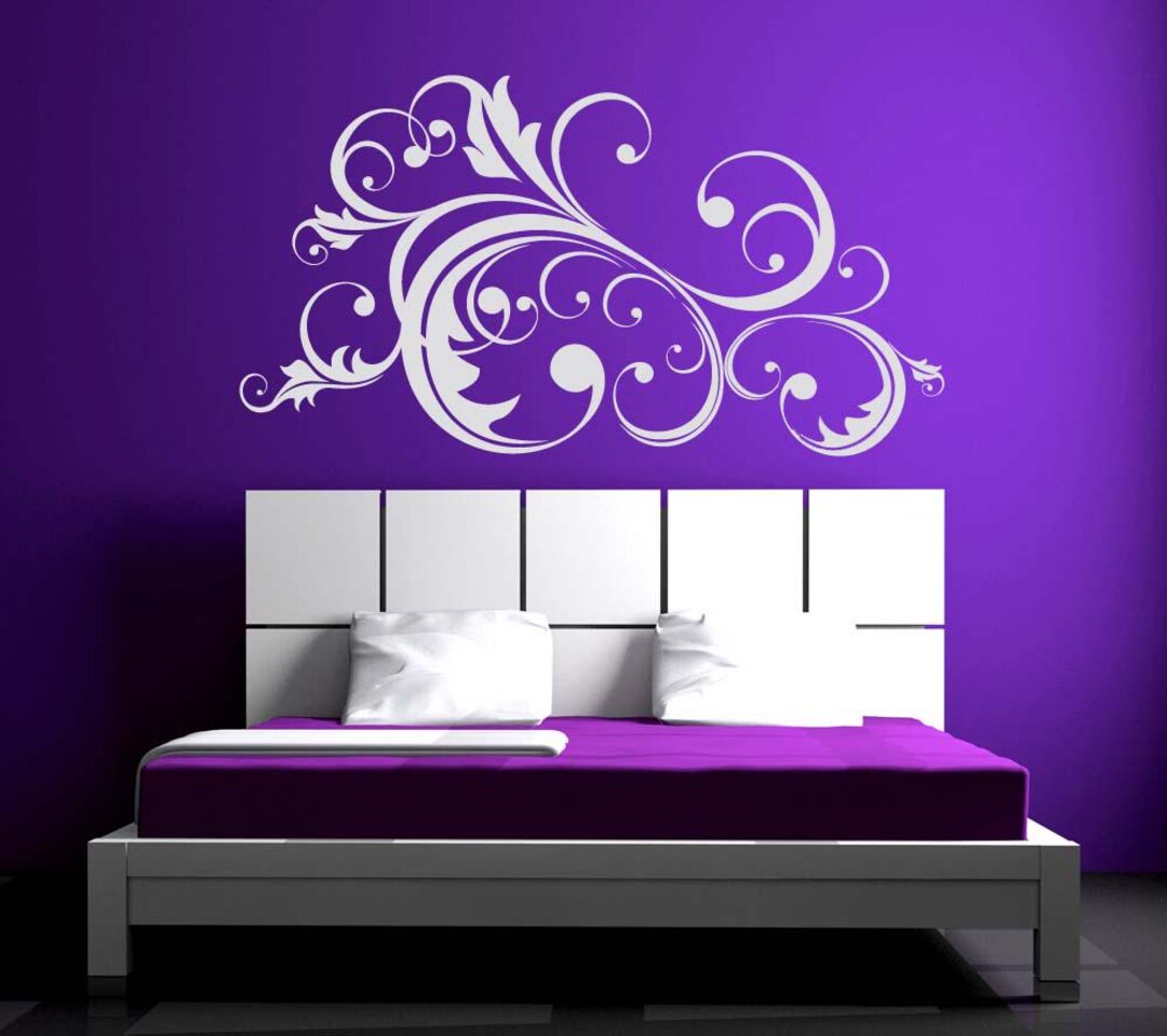 Vintage Style Wall Art, Elegant Scroll Wall Decal, Swirl Floral Wall ...