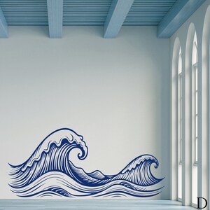 Ocean Waves Wall Art, Wave Decal, Ocean Waves Decor, Beachy Room Decor ...