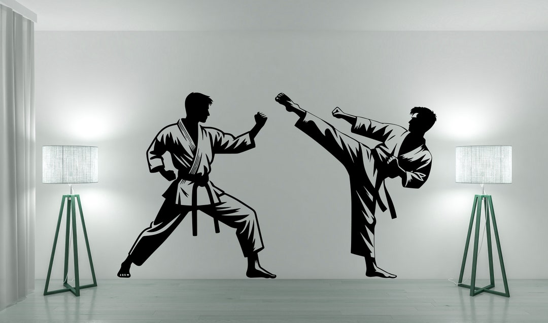Karate Wall Decal, Jiu Jitsu Art, Judo Decor, Martial Arts Stickers ...