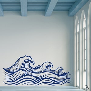 Ocean Waves Wall Art, Wave Decal, Ocean Waves Decor, Beachy Room Decor ...