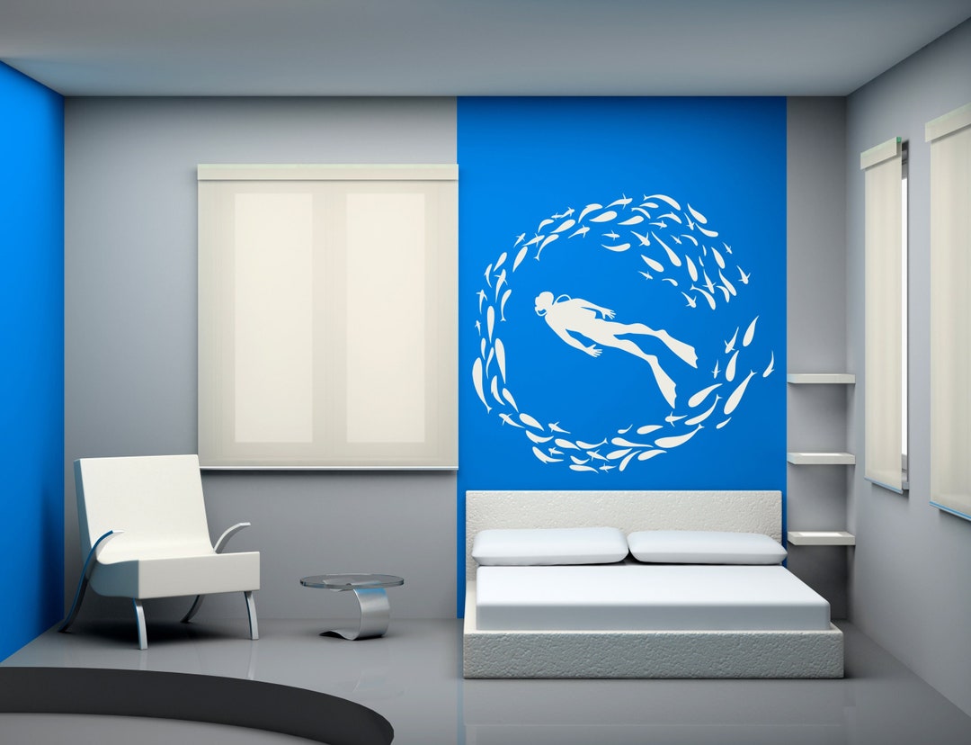 Scuba Diver Gift, Scuba Decal, Under the Sea, Diver, Ocean Themed Decor ...