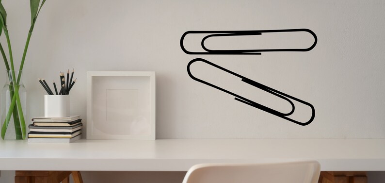 Paper Clip Art, Paperclips Wall Decal, Lot of 2, School Supplies Design ...