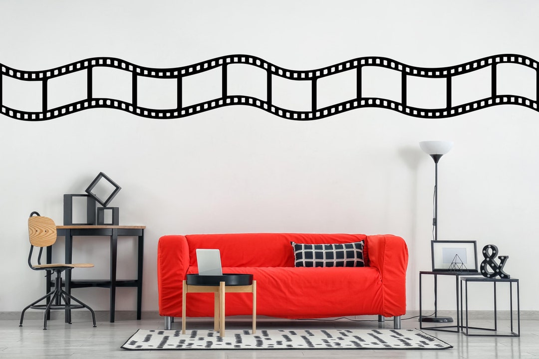 Film Strip Wall Decal, Theater Room Decor, Repeating Border, Cinema ...