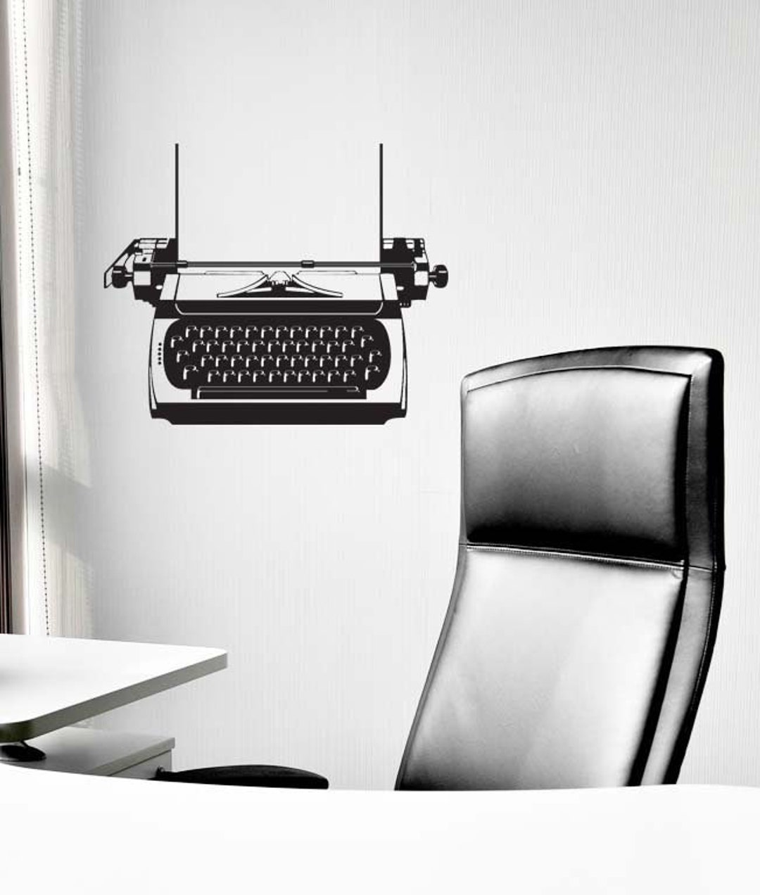 Typewriter Decor, Type Writer Wall Decal, Office Art Design, Vintage ...