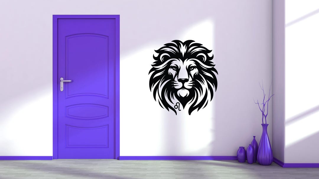 Leo Home Decor, Leo Merch, Lion Wall Decal, Leo Birthday Decal, Zodiac ...
