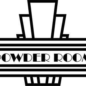 Powder Room Decal for Glass Door, Theater Bathroom Sign, Cinema ...
