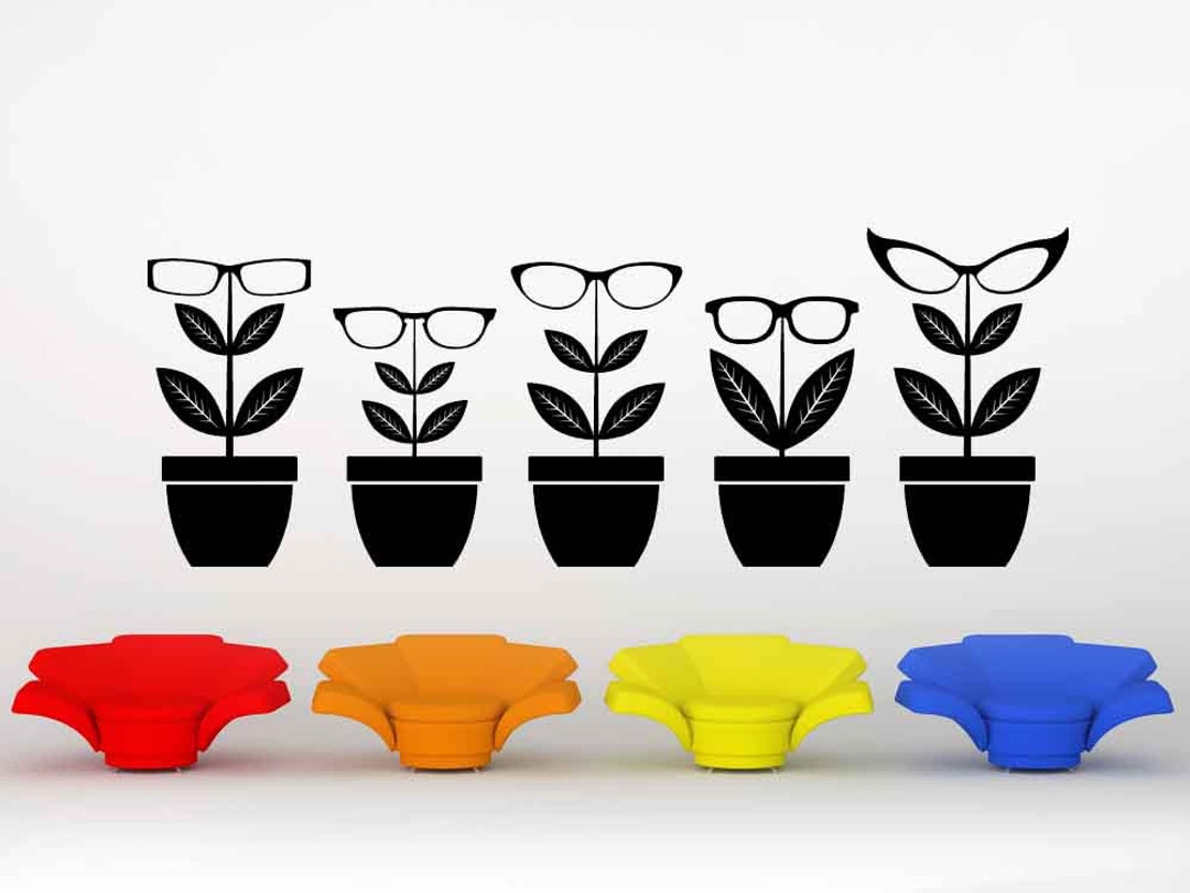 Eye Glasses Wall Decal, Doctor Office Decoration, Optometry Art ...