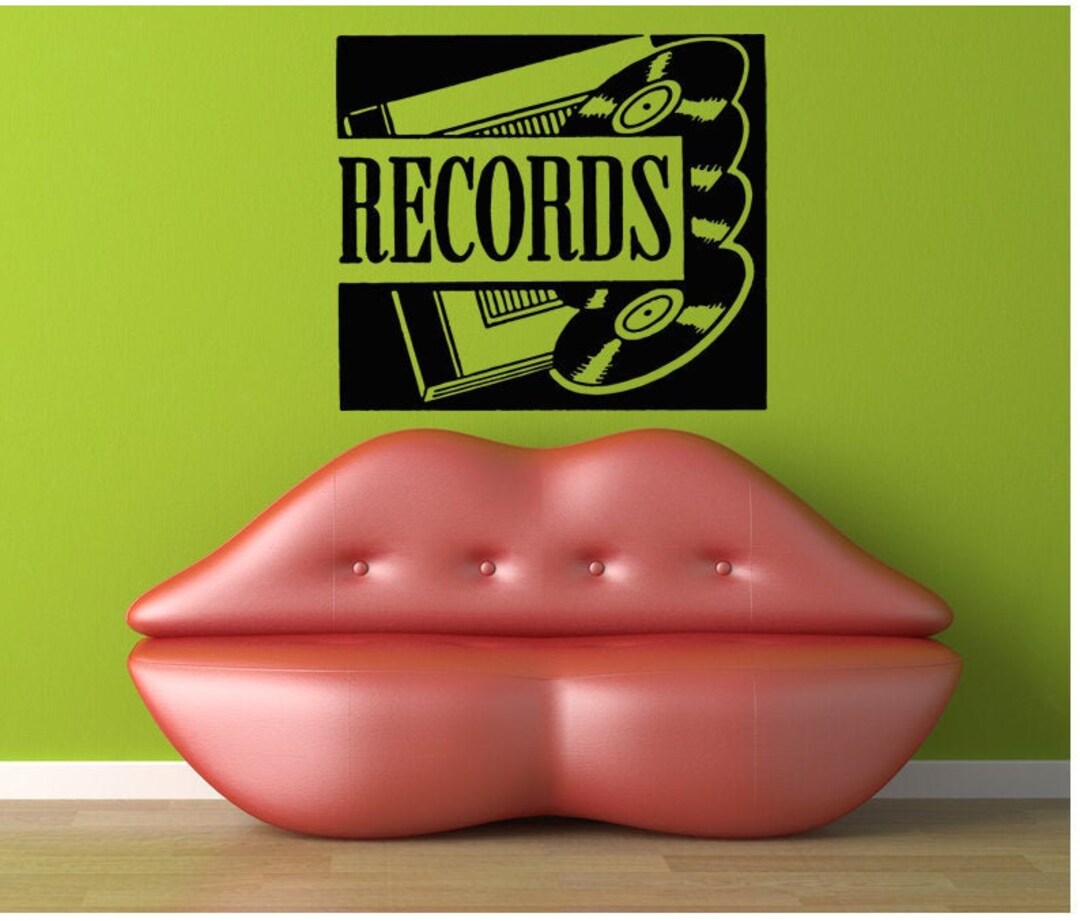 Record Player Decor, Vintage Wall Decal, Vinyl Records, DJ Gifts, Music ...
