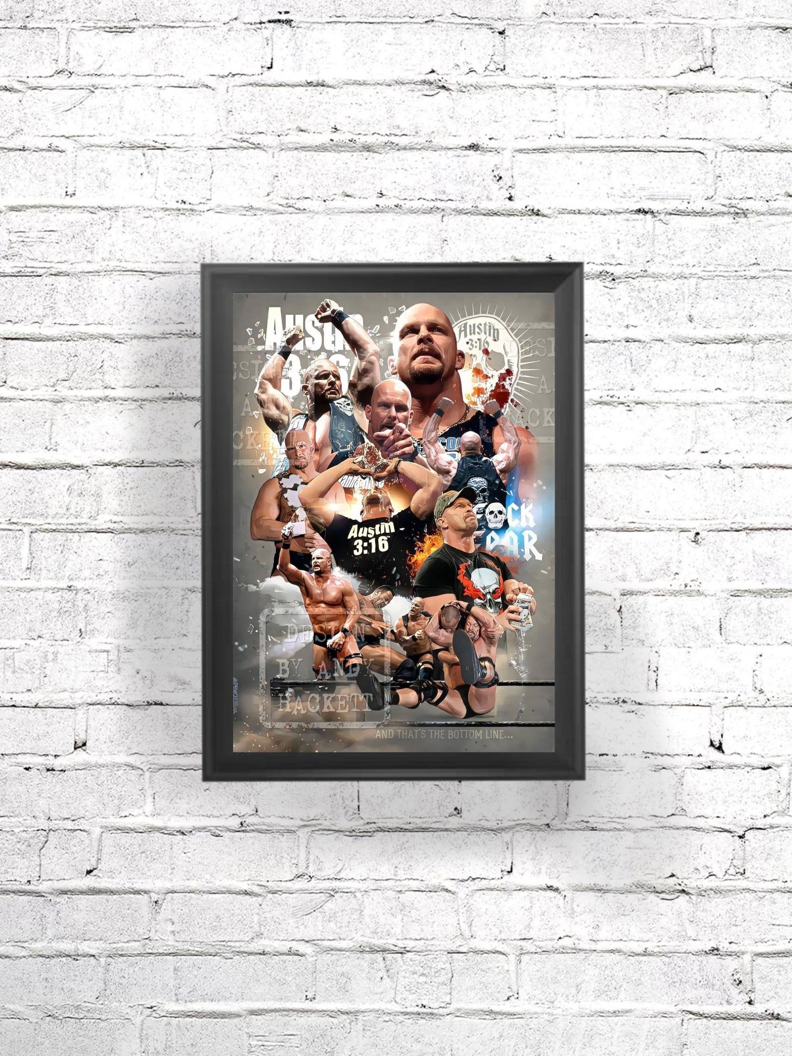 Stone Cold Steve Austin WWE WWF Tribute A3 Poster Print - Etsy