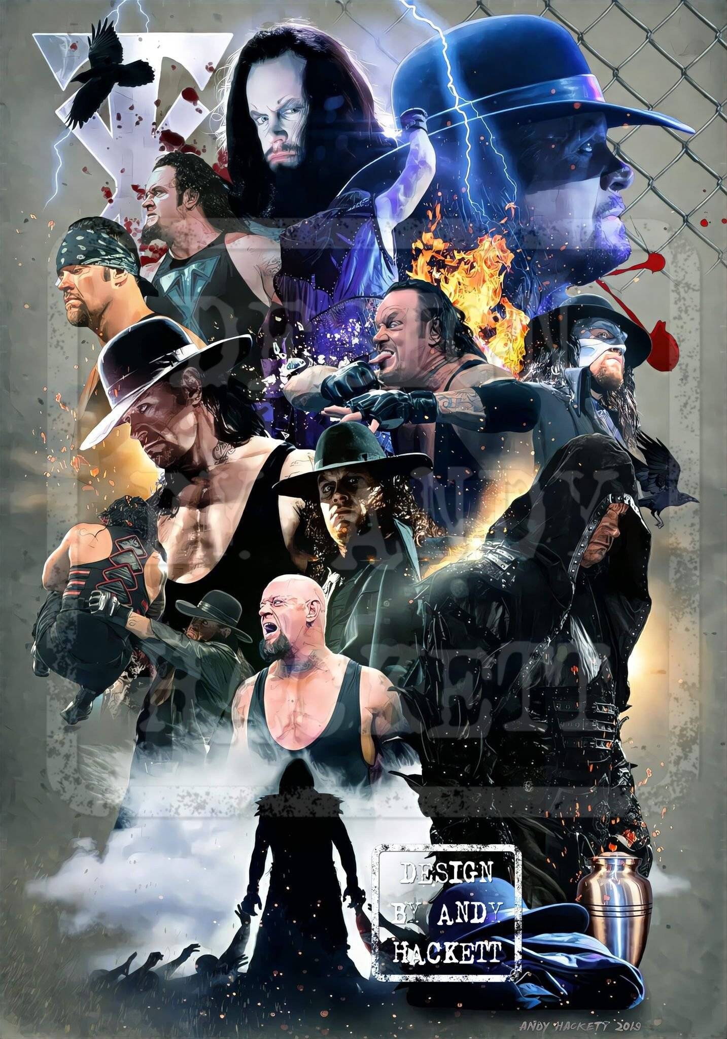The Undertaker the Phenom WWE WWF Tribute A3 Poster Print - Etsy UK