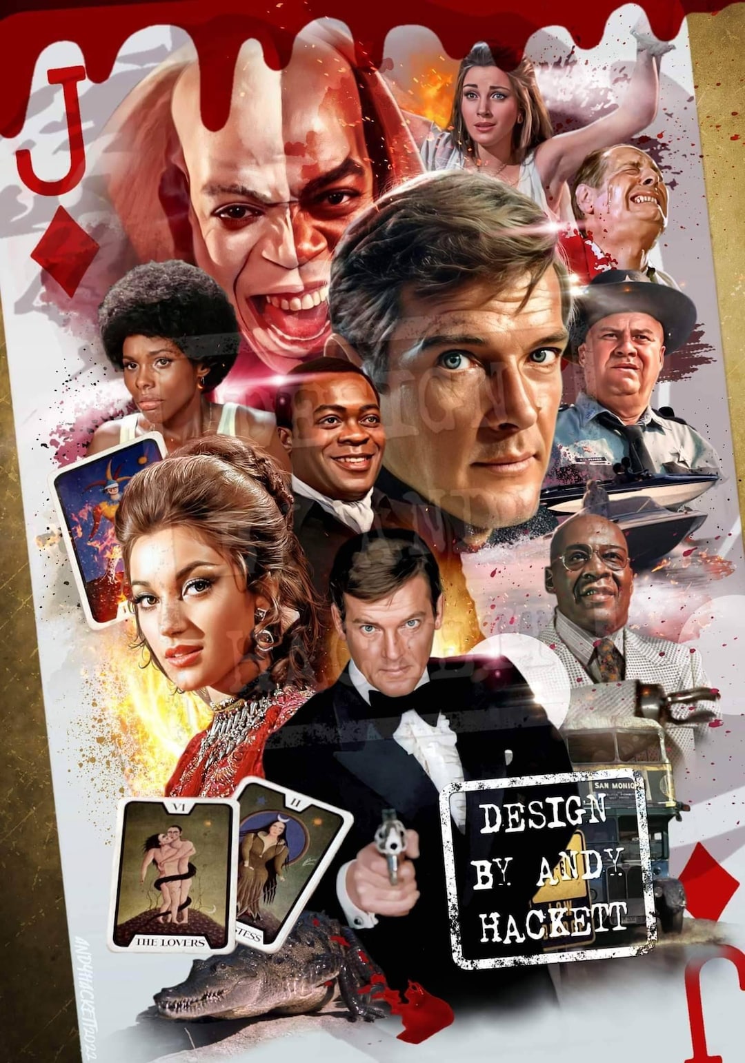 James Bond 007 Live and Let Die A3 Poster Print Tribute Roger Moore ...