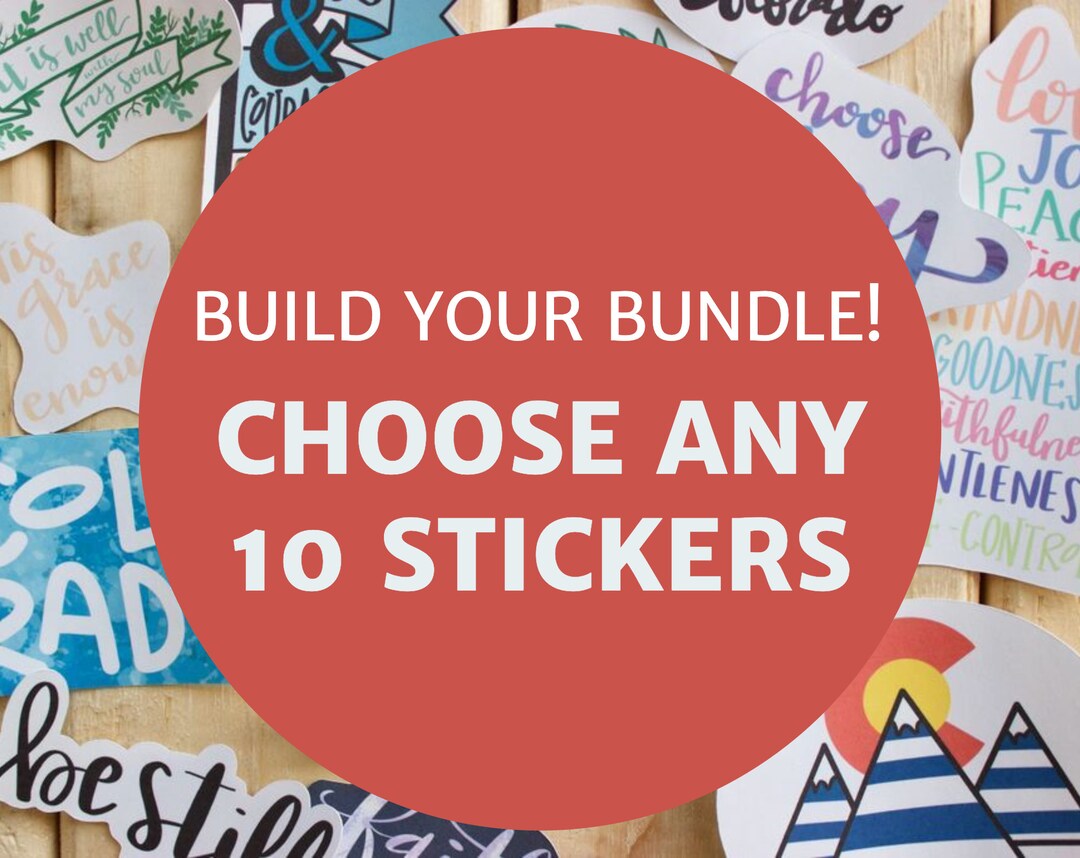 Build Your Own Sticker Bundle - 10 Pack, Hand Lettered Stickers ...