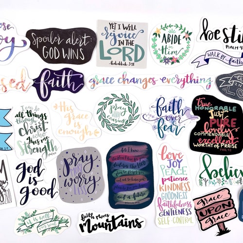 Bible Sticker Pack Hand Lettered Christian Sticker Bundle - Etsy