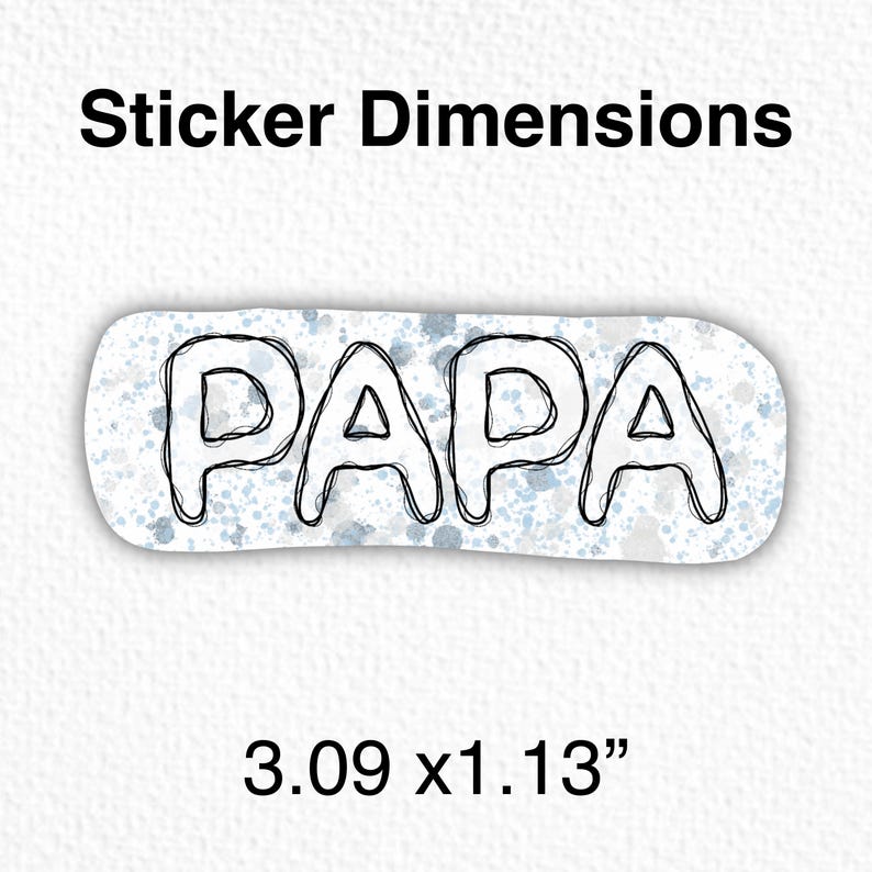 Papa, WATERPROOF Sticker for Water Bottle and Laptop, Hand Lettered ...