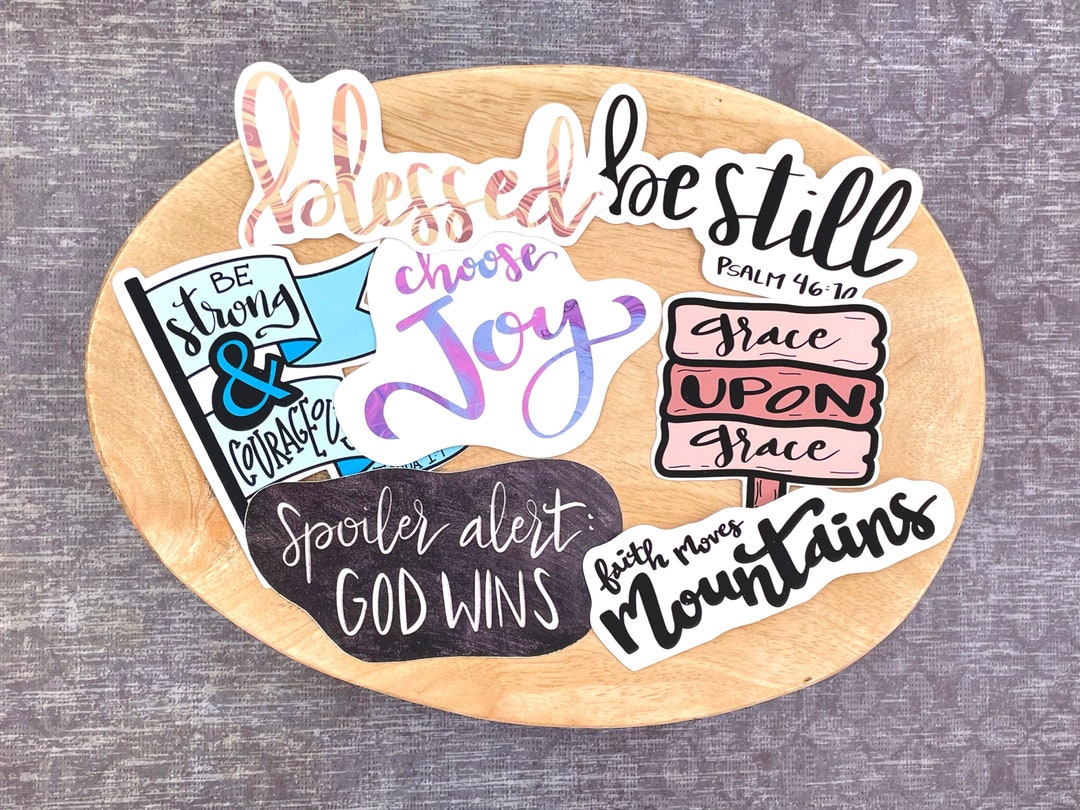 Bible Sticker Pack, Hand Lettered Christian Sticker Bundle, Matte or ...