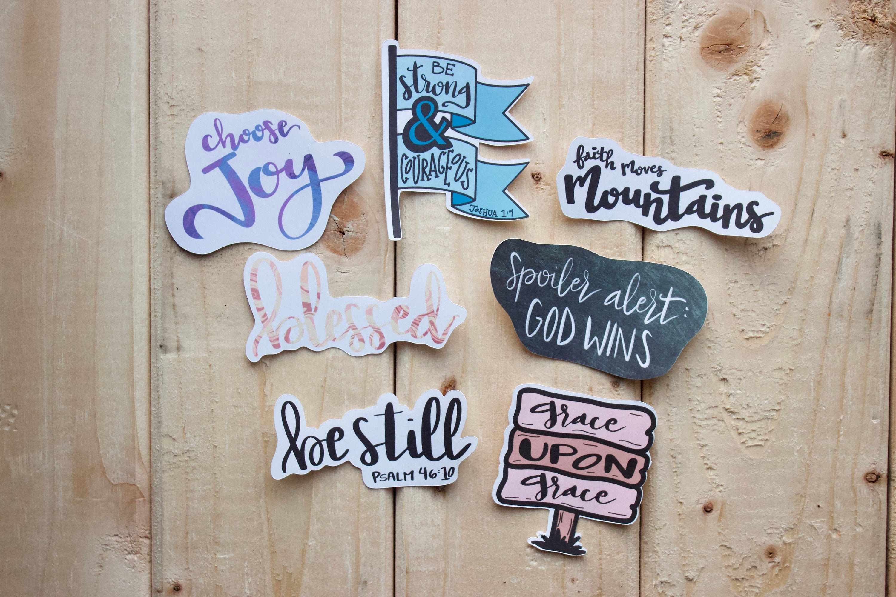 Bible Sticker Pack Hand Lettered Stickers Scripture Sticker | Etsy