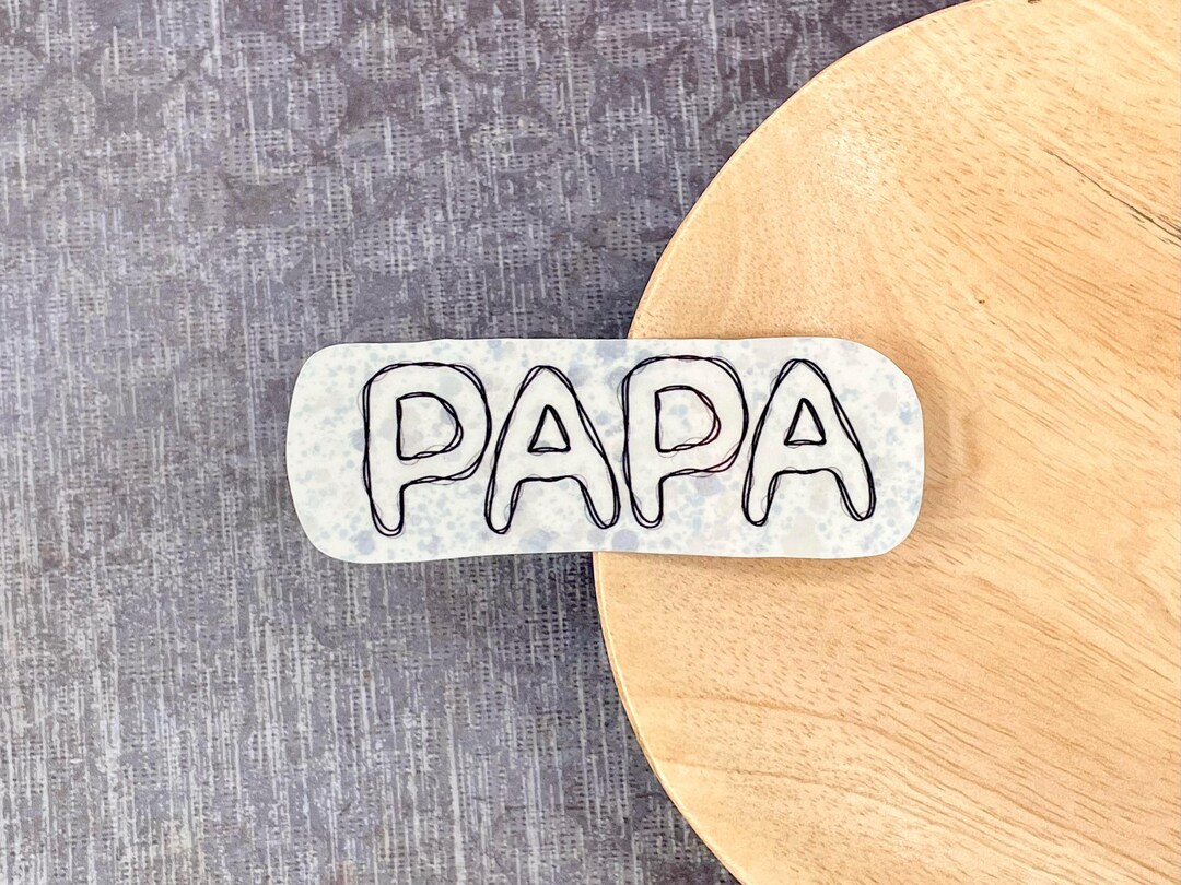 Papa, WATERPROOF Sticker for Water Bottle and Laptop, Hand Lettered ...