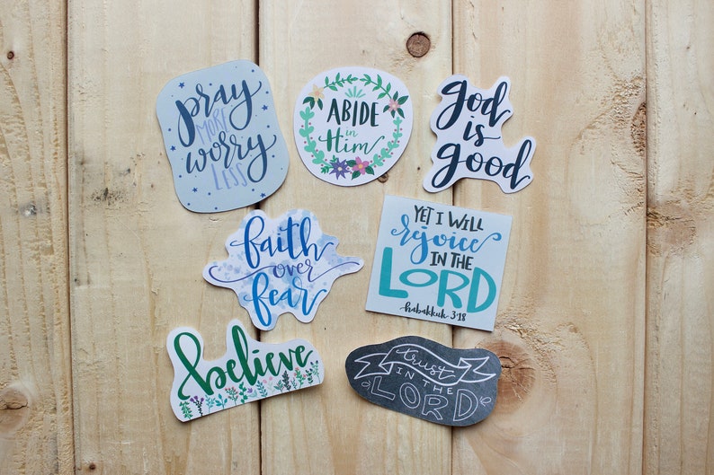 Bible Sticker Pack 3 Hand Lettered Christian Sticker Bundle - Etsy