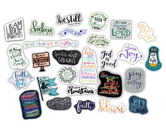 Bible Sticker Pack Hand Lettered Christian Sticker Bundle | Etsy
